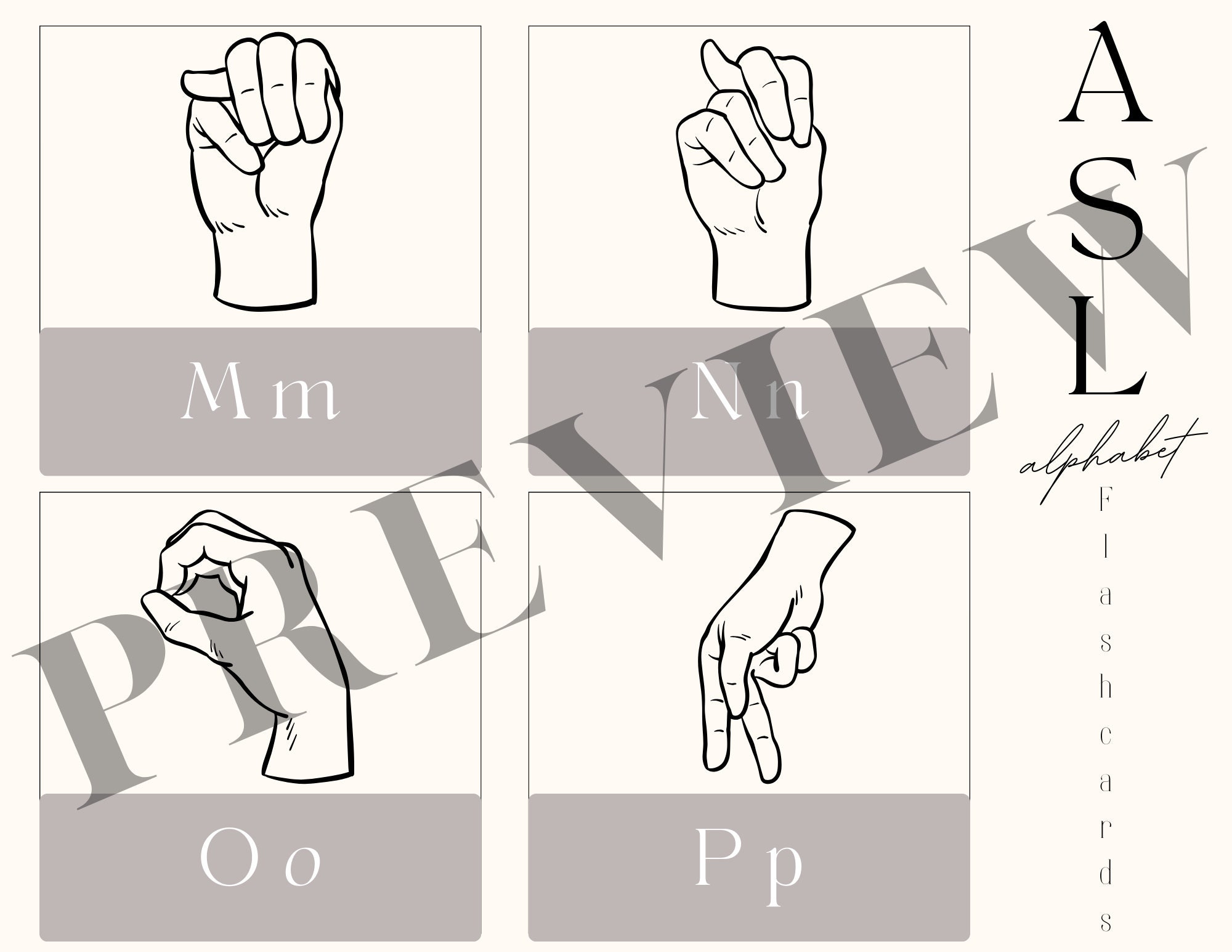 ASL Alphabet Flashcards - INSTANT DOWNLOAD - Printable - Homeschool ...