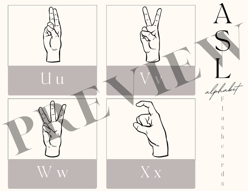 ASL Alphabet Flashcards - INSTANT DOWNLOAD - Printable - Homeschool ...