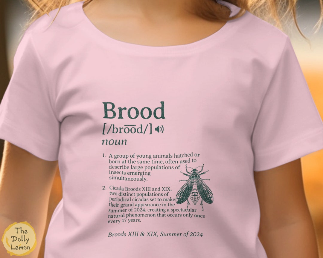 Cicada 2024 Cute Kids Bug Shirt, Brood Definition Graphic Tee, Unique ...