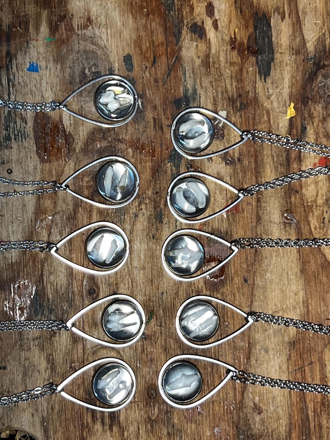Opossum Tooth Teardrop Necklace | Tooth Jewelry | Possum Teeth + Resin ...