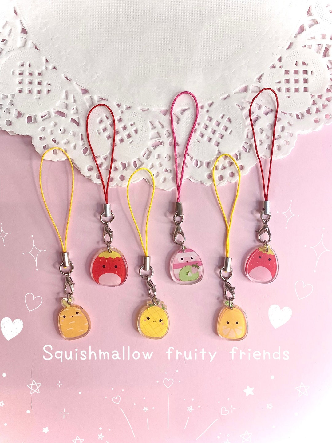 Squishmallow Style Acrylic Keychain Keyring Phonecharm Mini Handmade ...