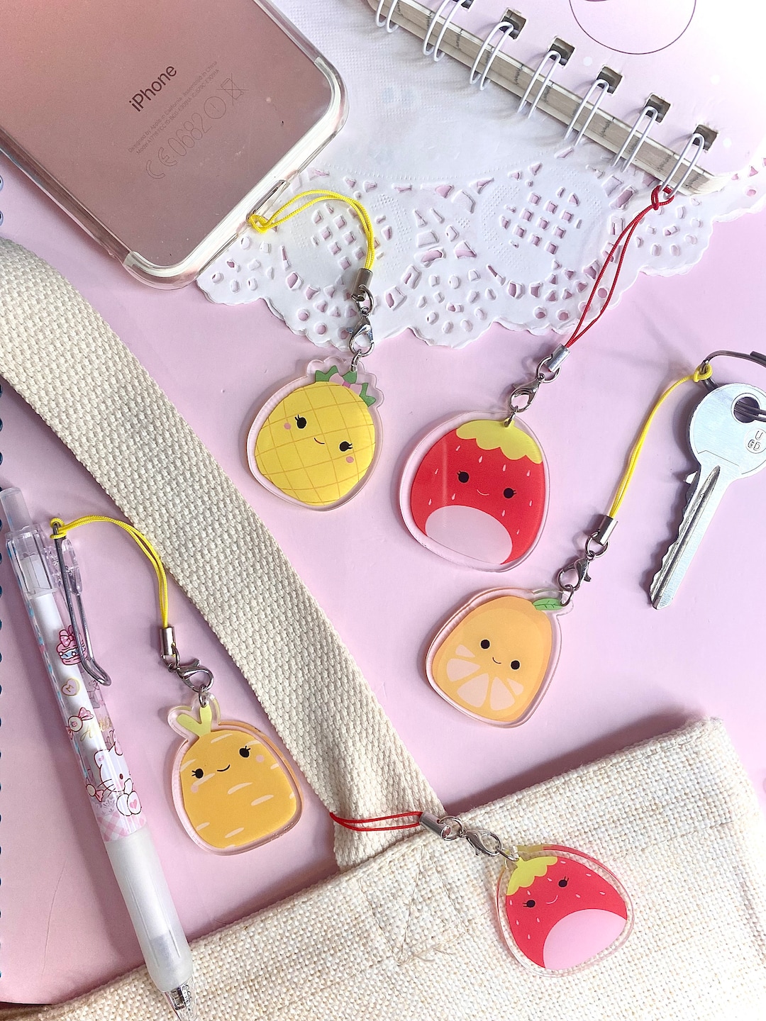 Squishmallow Style Acrylic Keychain Keyring Phonecharm Handmade Anime ...