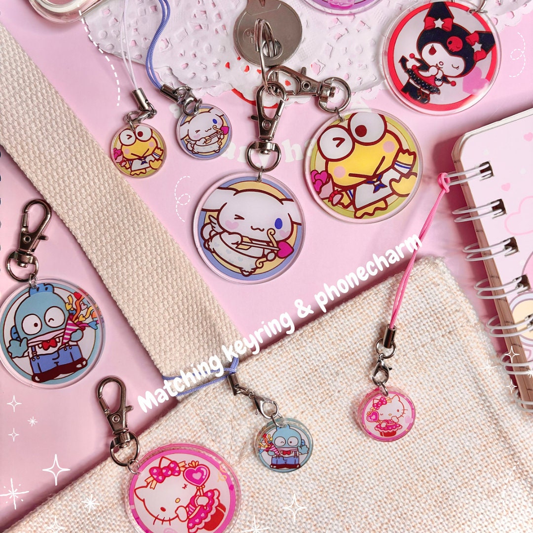 Kawaii Acrylic Keychain Keyring Phonecharm Matching Sets Cute Anime ...