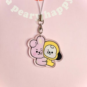 BTS BT21 Style Acrylic Keychain Keyring Phonecharm Cute Anime Cartoon ...