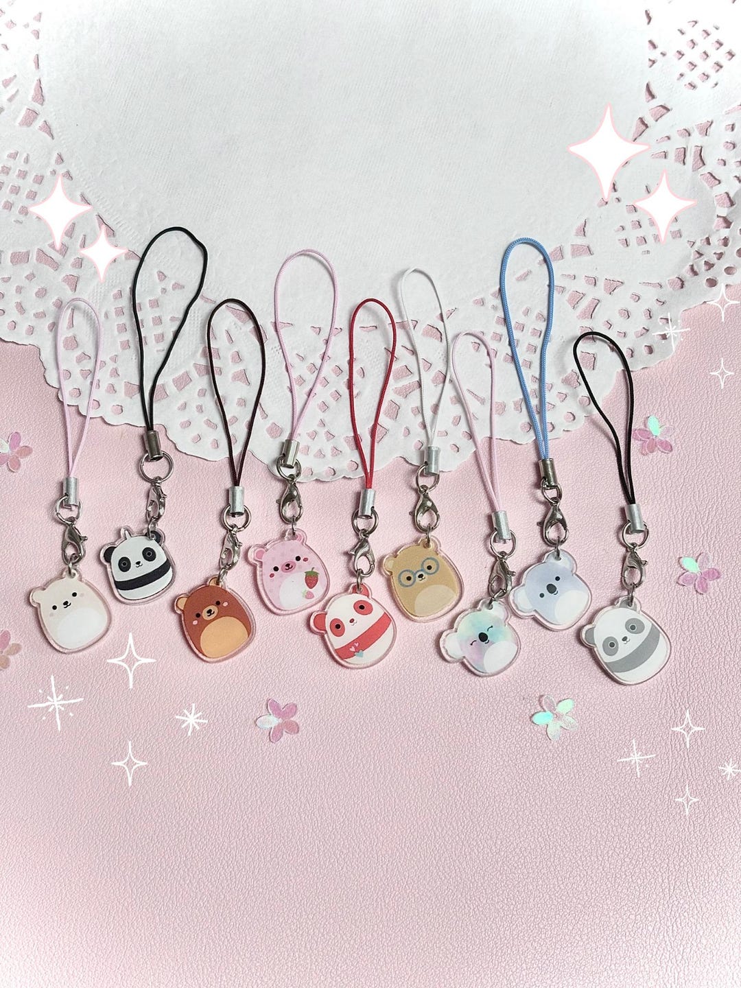 Squishmallow Style Acrylic Keychain Keyring Phonecharm Mini Handmade ...