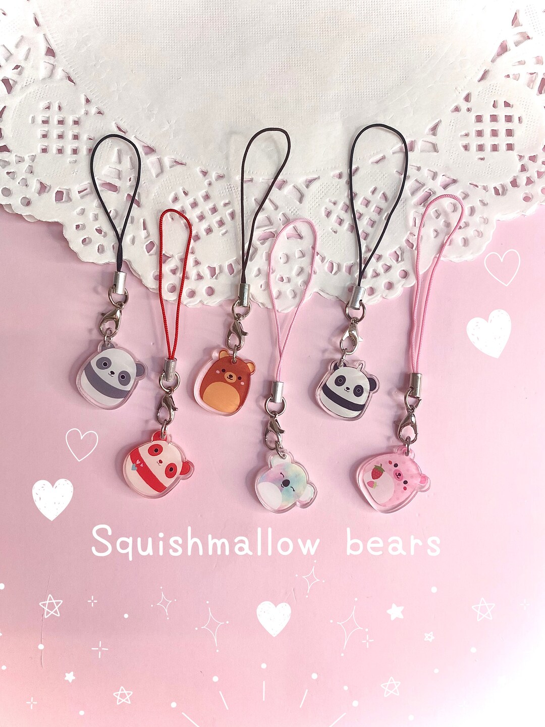 Squishmallow Style Acrylic Keychain Keyring Phonecharm Mini Handmade ...