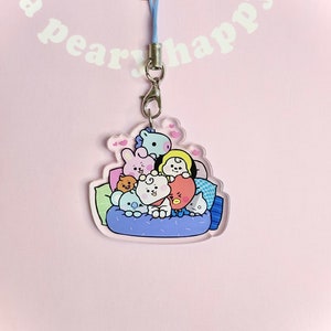 BTS BT21 Style Acrylic Keychain Keyring Phonecharm Cute Anime Cartoon ...