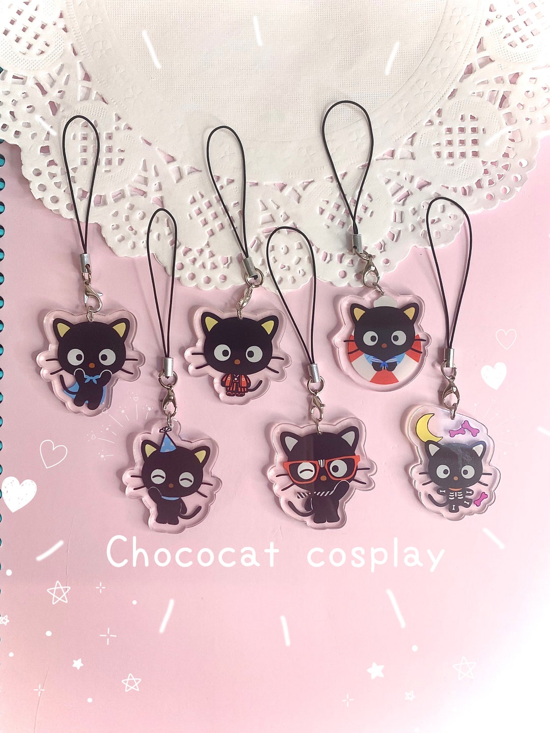 Cute Sanrio Chococat Cosplay Style Acrylic Keychain Keyring Phonecharm ...