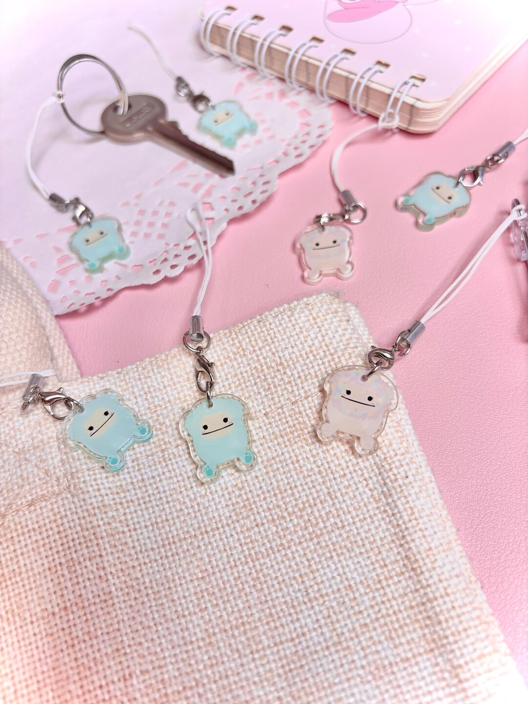 Squishmallow Style Acrylic Keychain Keyring Phonecharm Mini Handmade ...