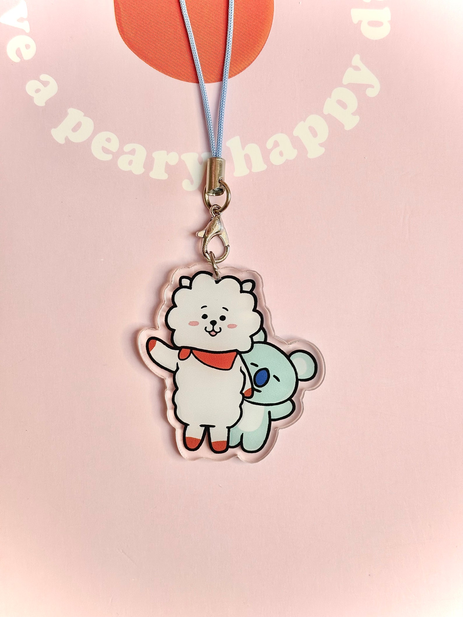 BTS BT21 Style Acrylic Keychain Keyring Phonecharm Cute Anime Cartoon ...