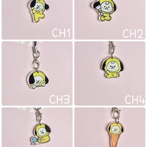BT21 Style BTS K-pop Series Acrylic Keychain Keyring Phonecharm Vintage ...
