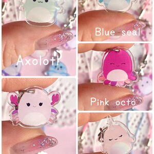 Squishmallow Style Acrylic Keychain Keyring Phonecharm Mini Handmade ...