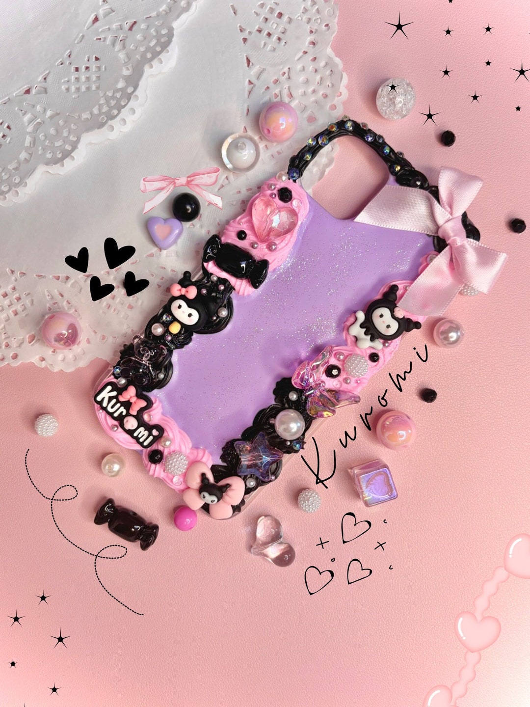 Ku Style Decoden Handmade Phonecase Cream Glue Charm Cute Coquette Gift ...