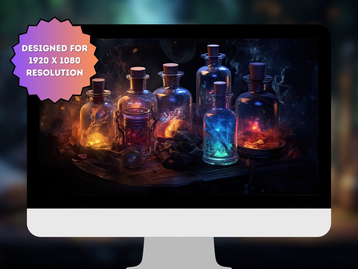 Witches' Flasks & Brews Digital Desktop, Laptop, Tablet Backgrounds ...