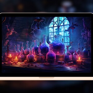Witches' Flasks & Brews Digital Desktop, Laptop, Tablet Backgrounds ...