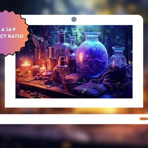 Witches' Flasks & Brews Digital Desktop, Laptop, Tablet Backgrounds ...