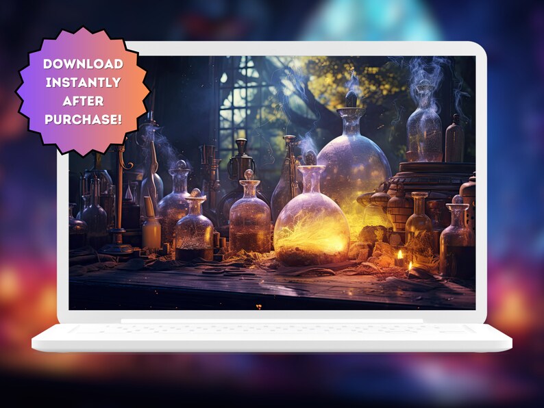 Witches' Flasks & Brews Digital Desktop, Laptop, Tablet Backgrounds ...