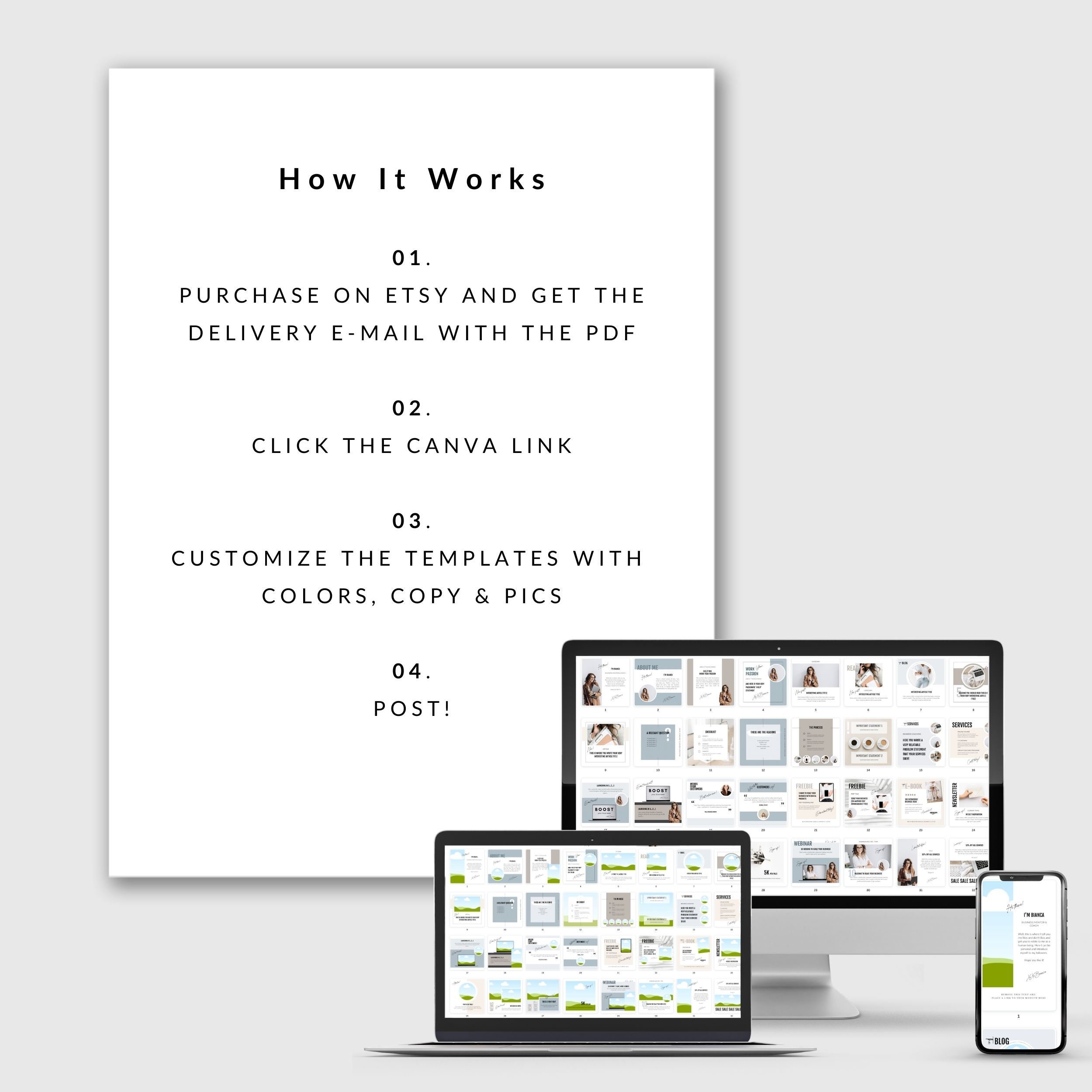 Canva Instagram Post Templates: Social Media Marketing Pack (PDF ...