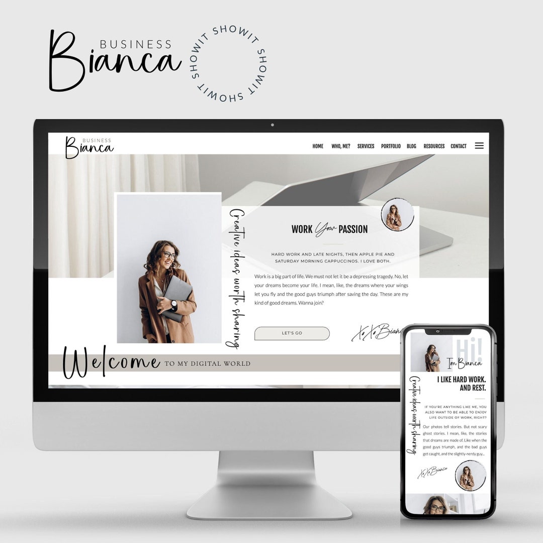 Bianca Showit Website Template: Professional Design for Entrepreneurs ...
