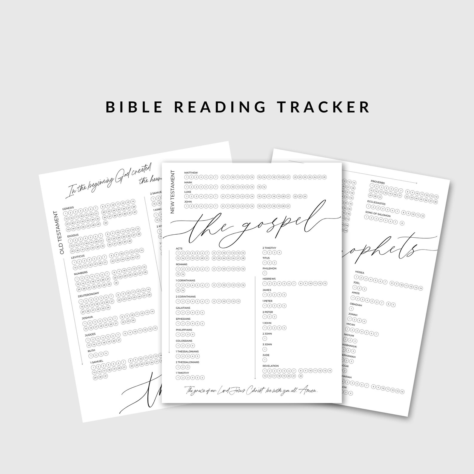 Premium BIBLE READING TRACKER | Beautiful Bible Study Planner ...