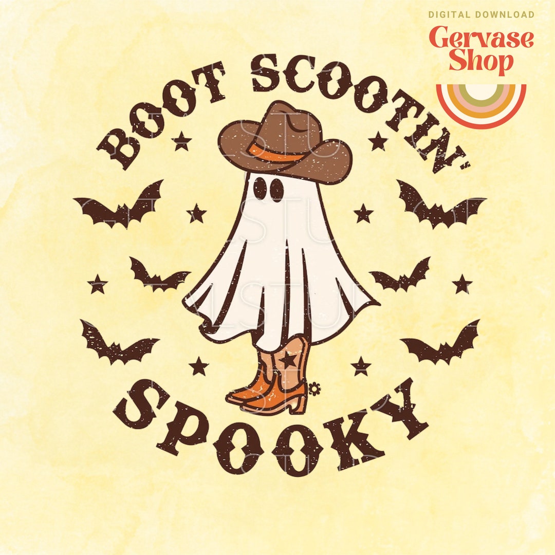 Boot Scoot Spooky Png Vintage Ghost Halloween Cowboy Ghost - Etsy