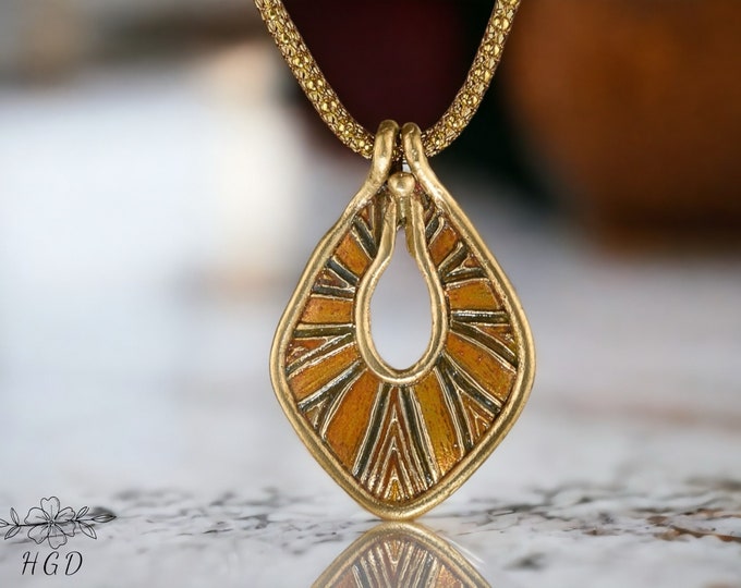 Tiki Treasure- Hand-sculpted Red Bronze Tribal Pendant on Knitted Cord ...