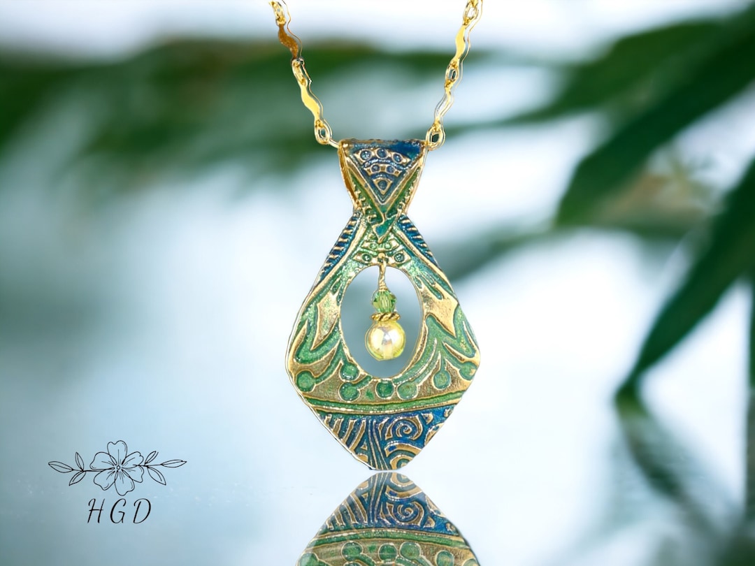 Mystical Molokai- Hand-sculpted Gold Bronze Pendant on Gold Chain, One ...