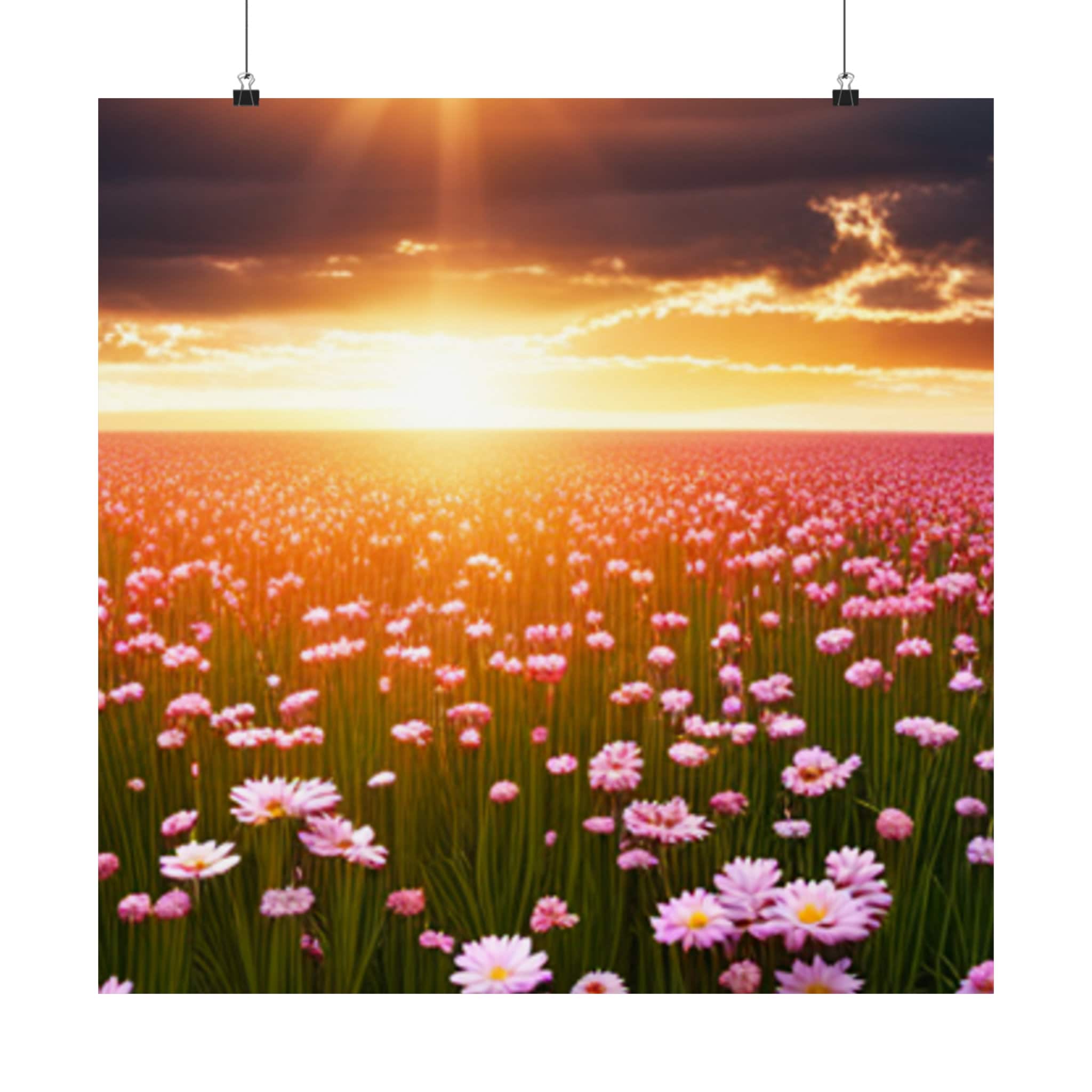Sunset Wild Flower Poster Nature Wall Art Wall Poster Dorm Poster - Etsy