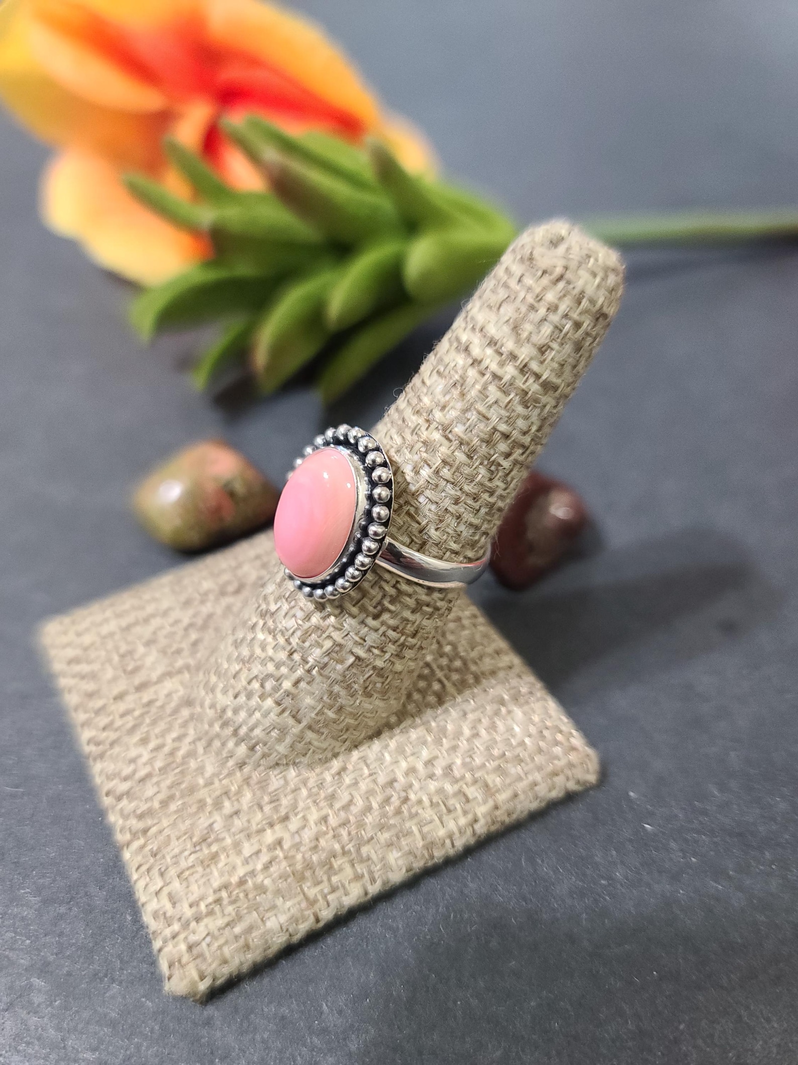 Conch Shell Ring/pink Conch Shell Ring/sterling Silver Ring/pink Conch ...