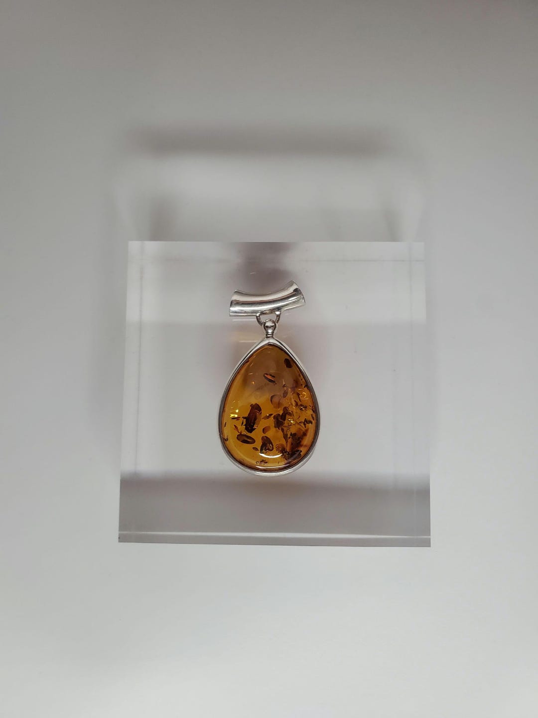 Amber Pendant/ Large Amber Pendant Necklace/baltic Amber Pendant ...