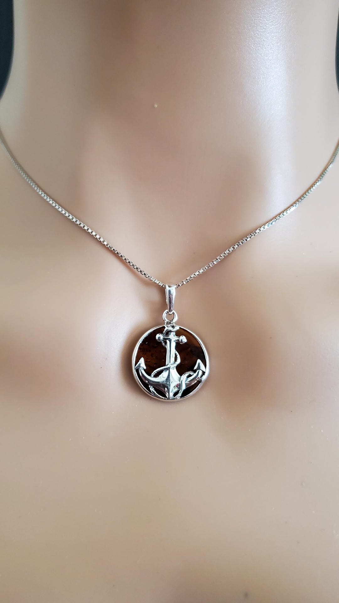 Baltic Amber Sea Anchor Pendant/ Amber Pendant Necklace/baltic Amber ...