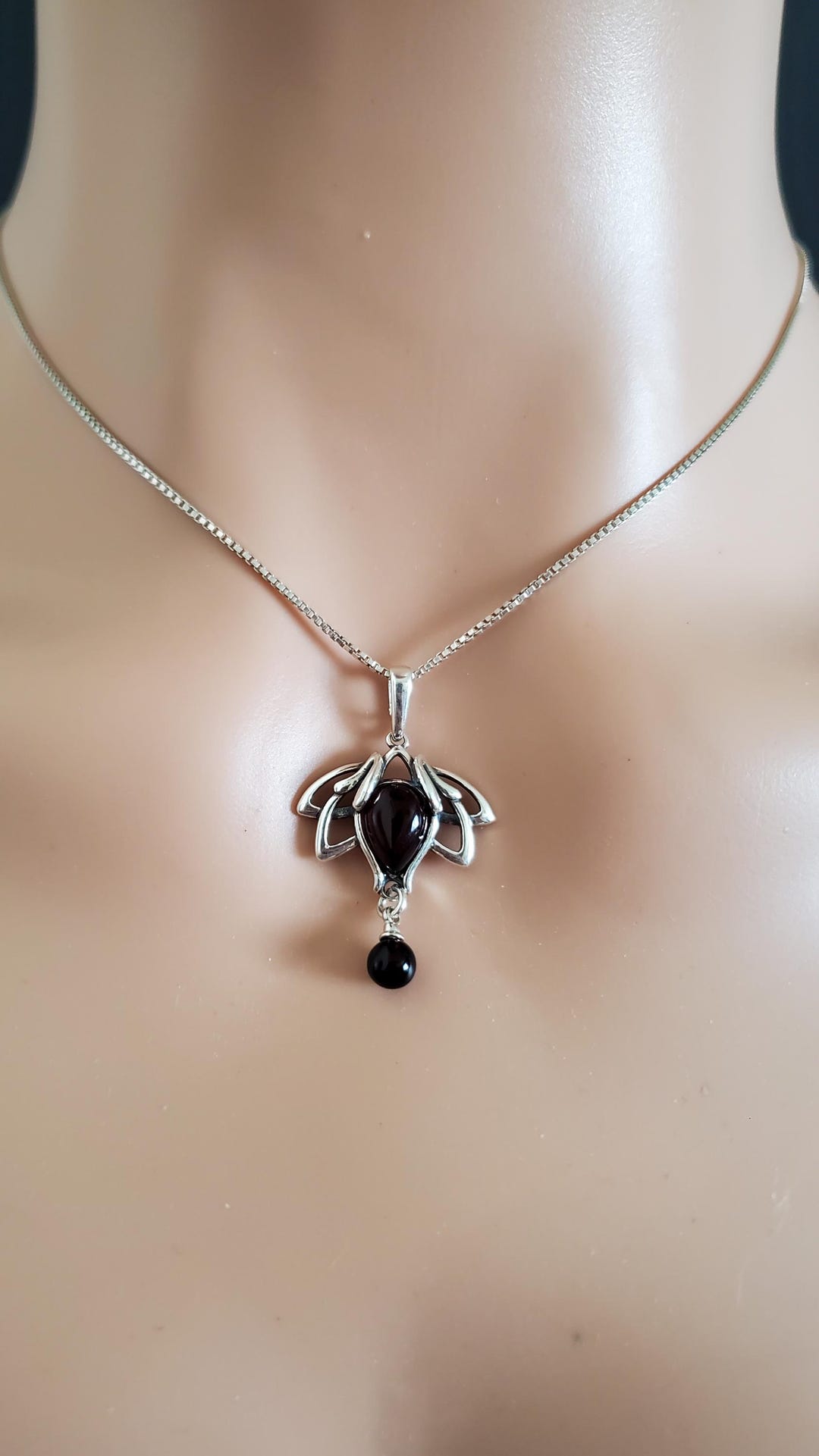 Baltic Amber Lotus Flower Pendant/sterling Silver Necklace/p249 - Etsy