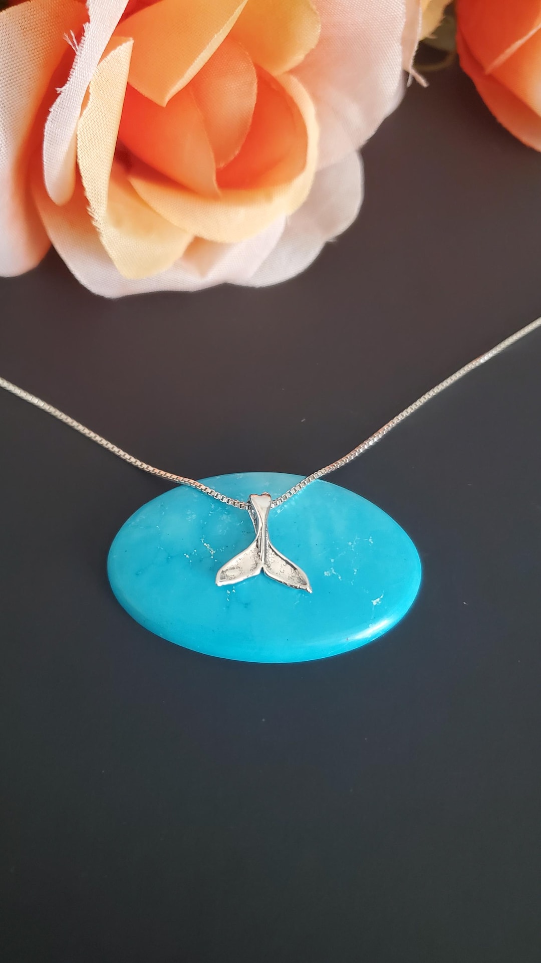Dainty Sterling Silver Whale Tail Pendant/ Small Orca Necklace/hawaiian ...