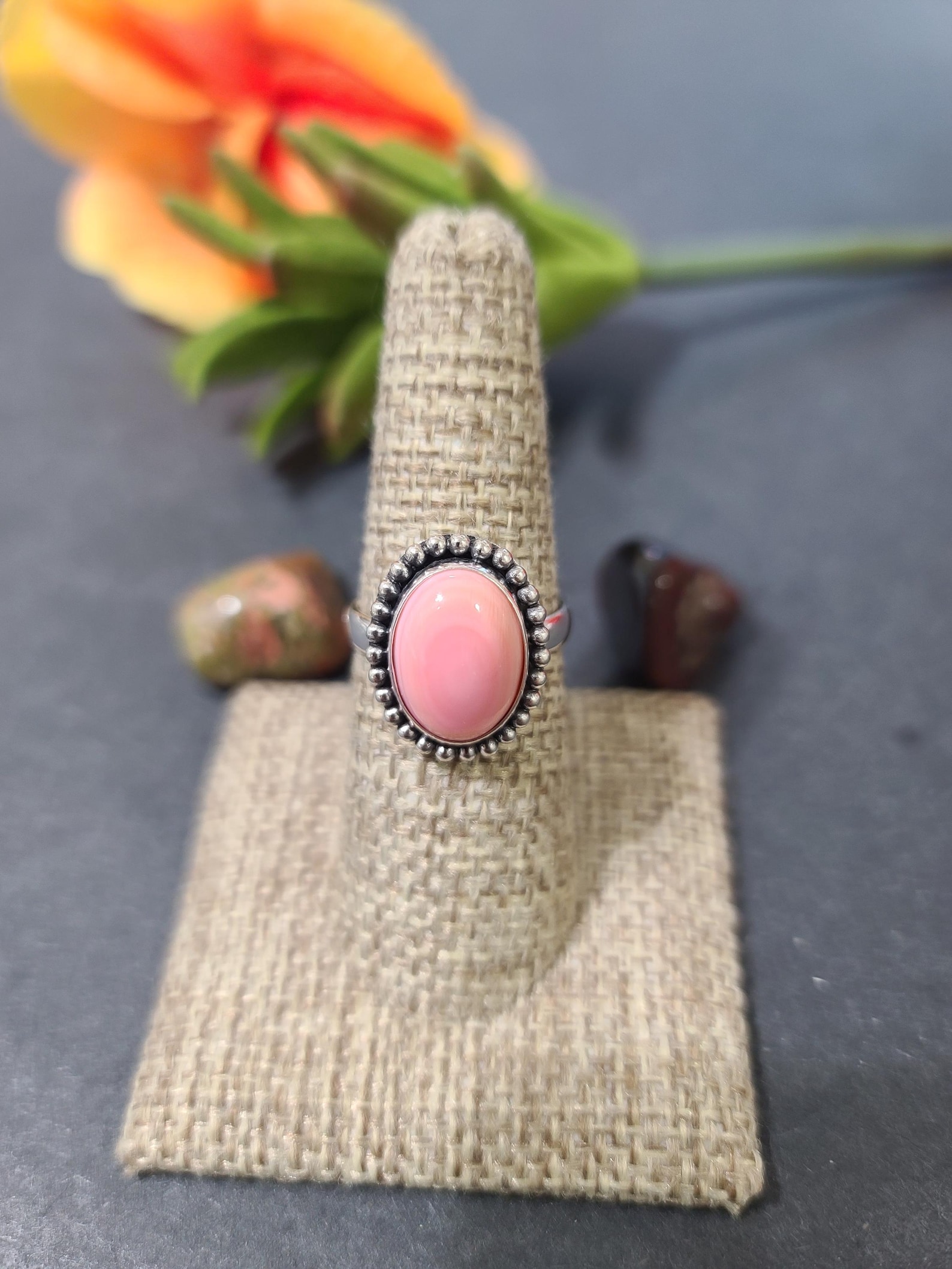 Conch Shell Ring/pink Conch Shell Ring/sterling Silver Ring/pink Conch ...