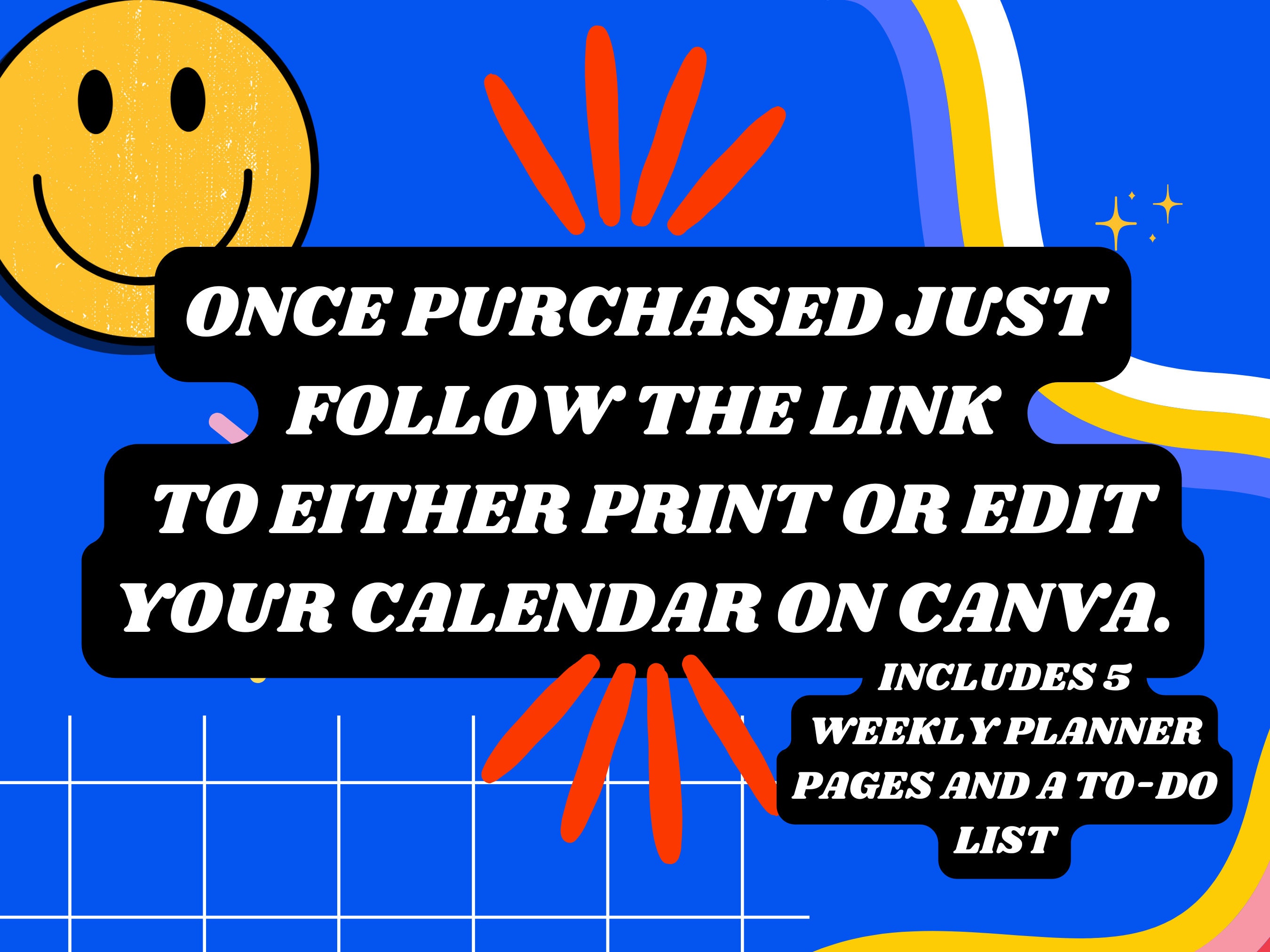 Ford Fiesta ST Printable 2024 Calendar, Canva Editable Template, High ...