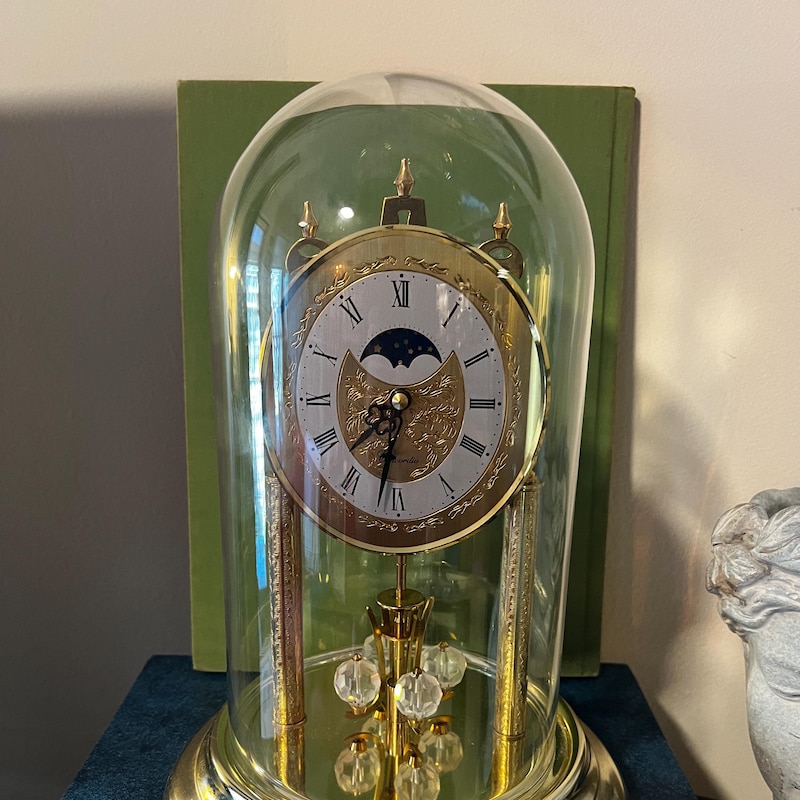 Anniversary Clock Glass Dome - Etsy