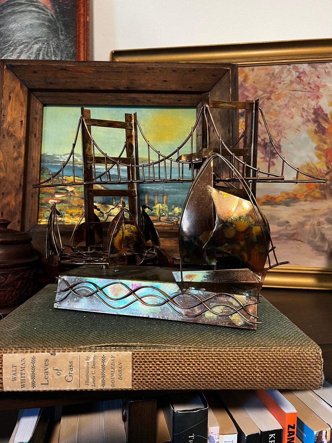 Golden Gate Bridge Metal Copper Music Box - Etsy