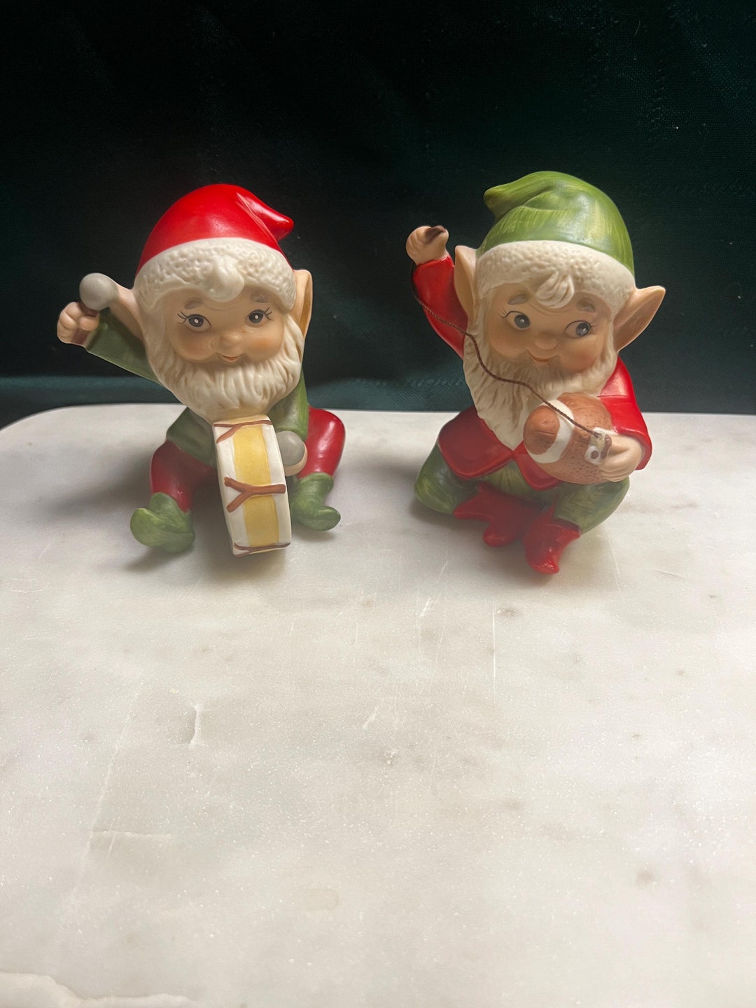 Set of 2 Vintage 1970s Pixie Elf Santa Helpers by Homco - Etsy