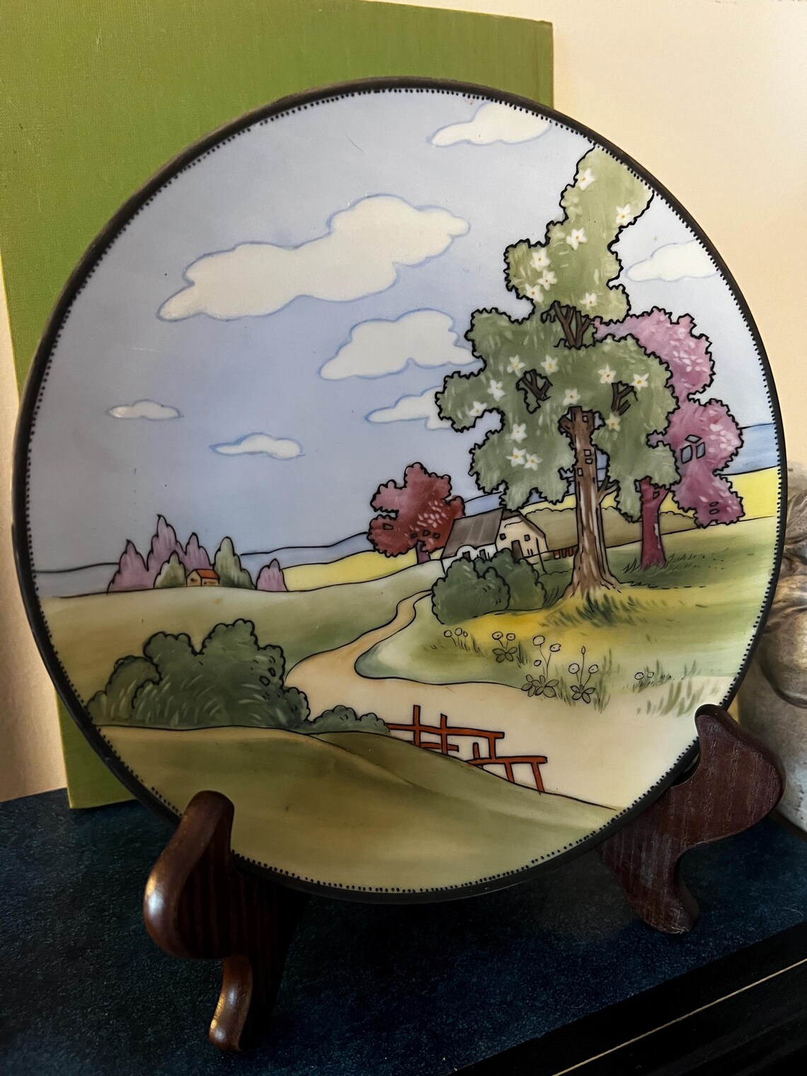 Hand-painted Nippon Porcelain Landscape Plate - Etsy