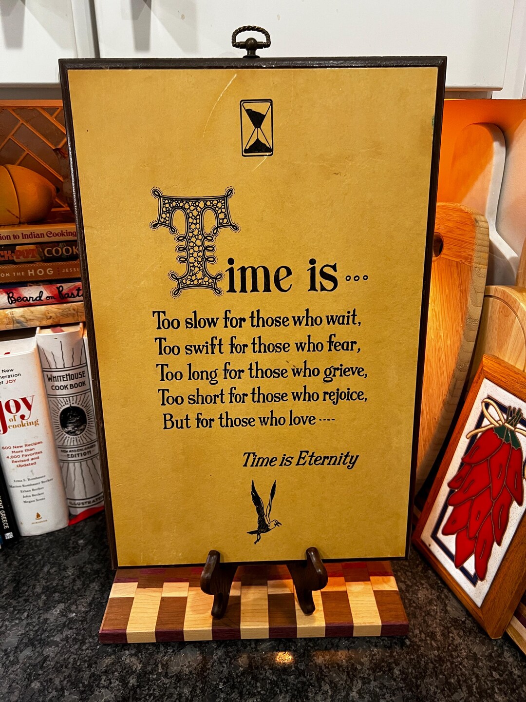 Vintage "time is Eternity" Inspirational Wall Plaque – 17” X 11”- Only ...