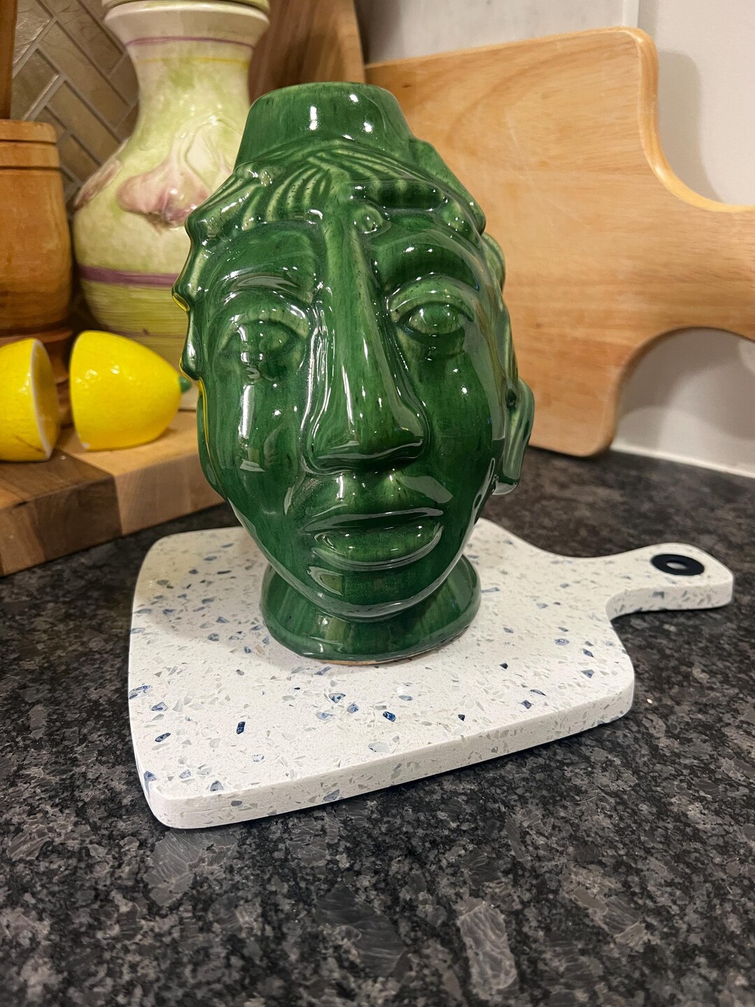 Vintage Xtabentún Anisette Green Mayan Head Bust Bottle - Etsy