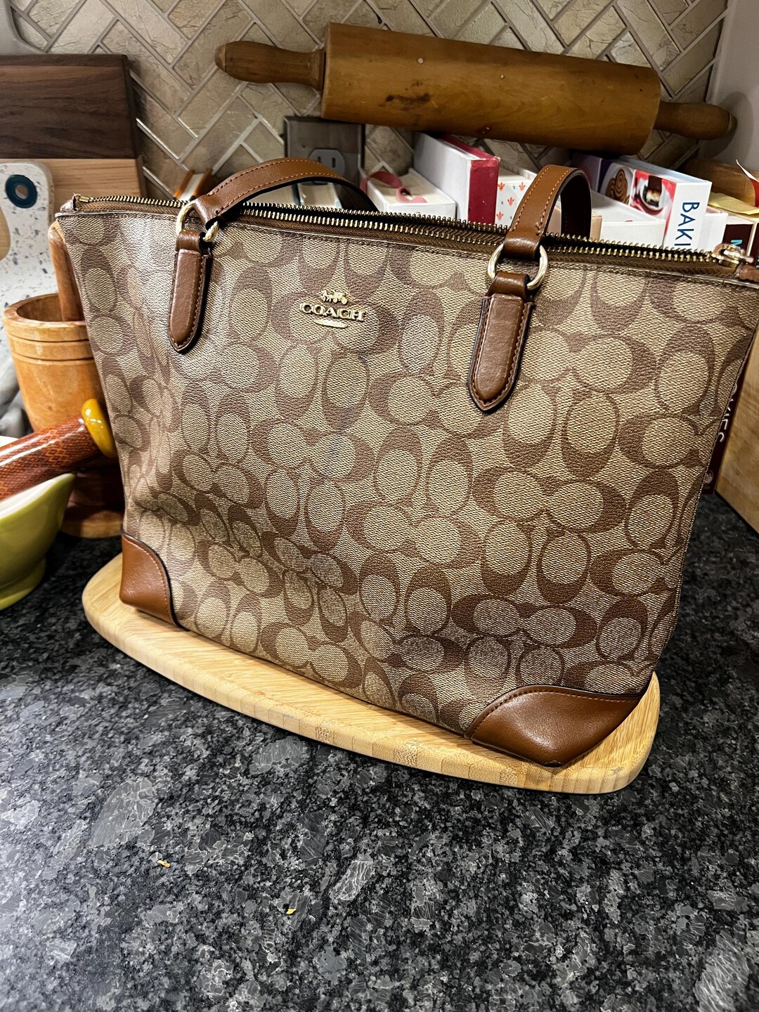 Coach Zip Top Tote in Signature Canvas Style No. F29208 - Etsy