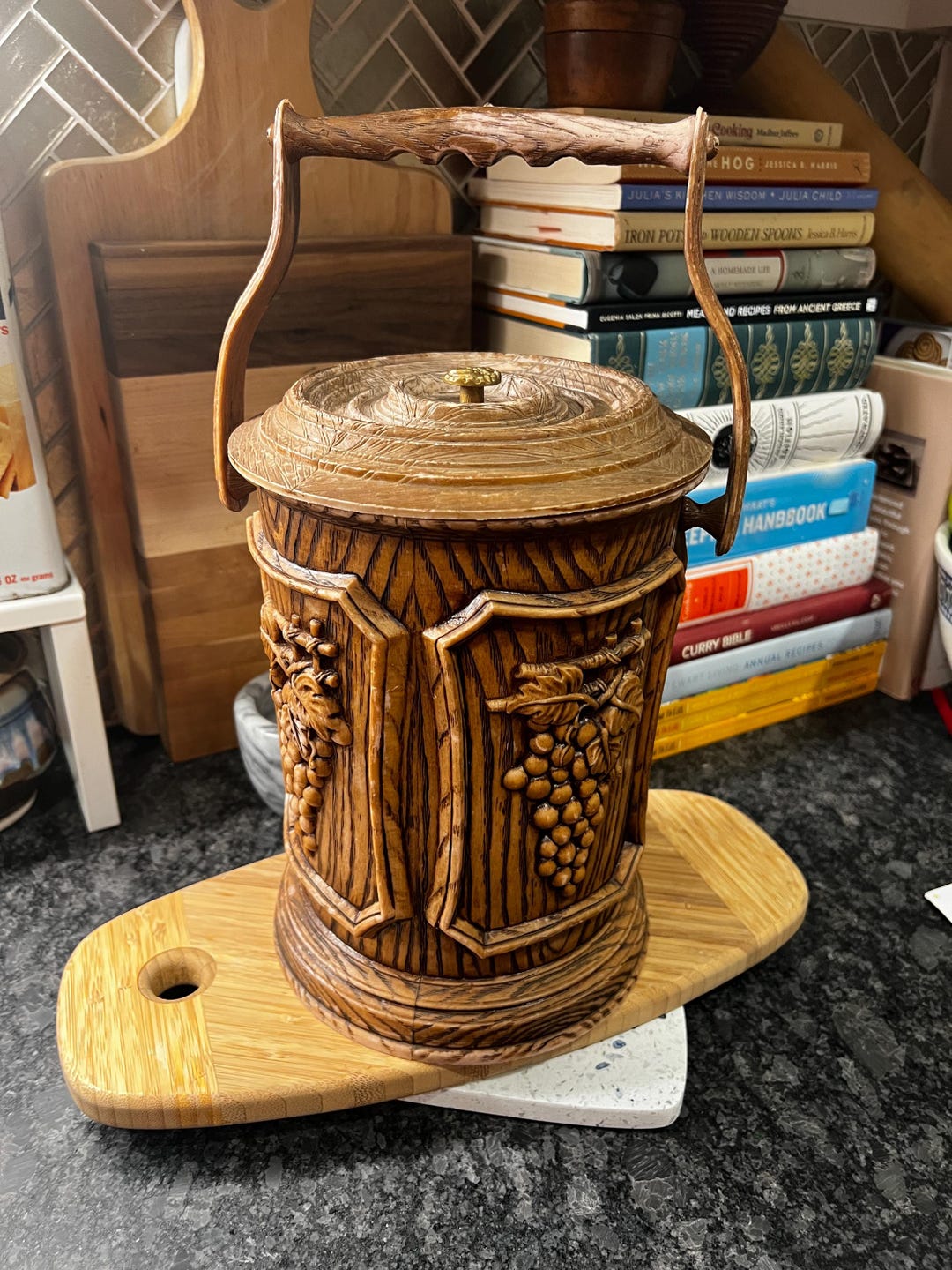 Vintage Faux Wood Grain Green Grape Ice Bucket - Etsy