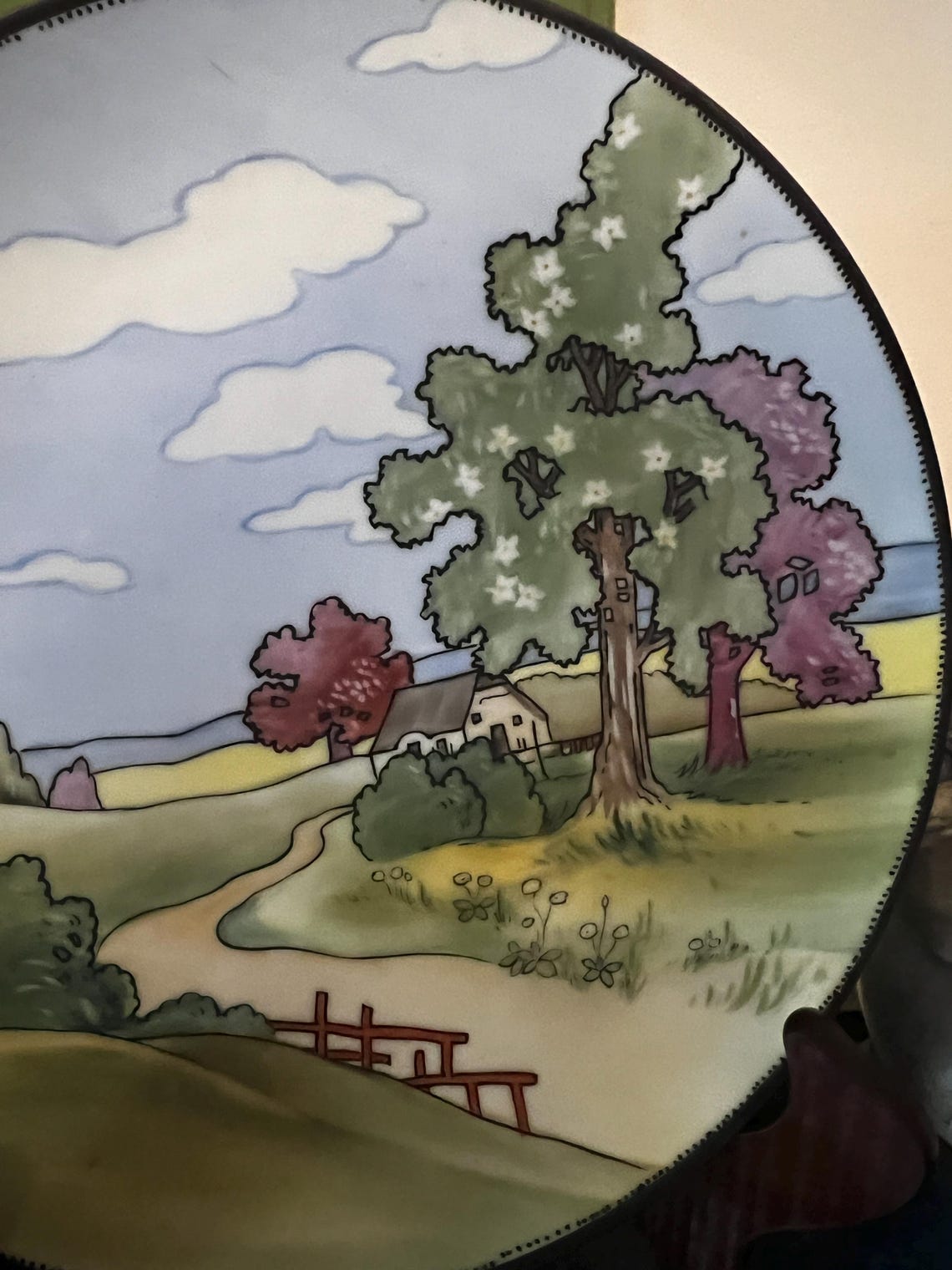 Hand-painted Nippon Porcelain Landscape Plate - Etsy