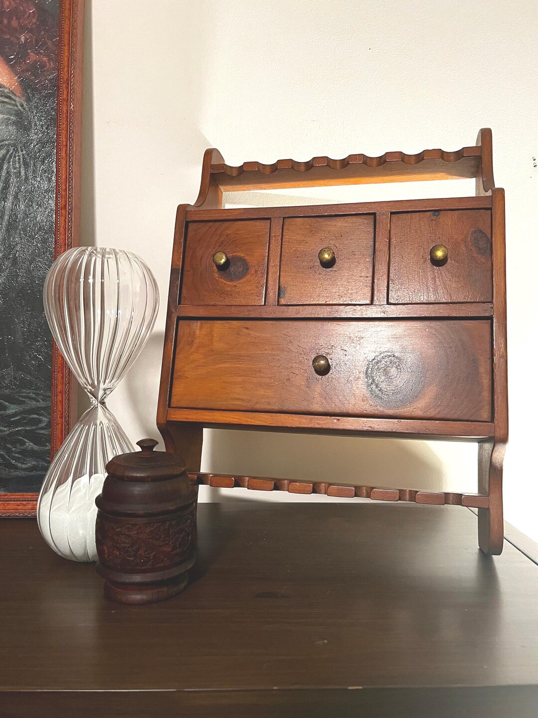 Vintage Wooden Hanging Pipe Rack - Etsy