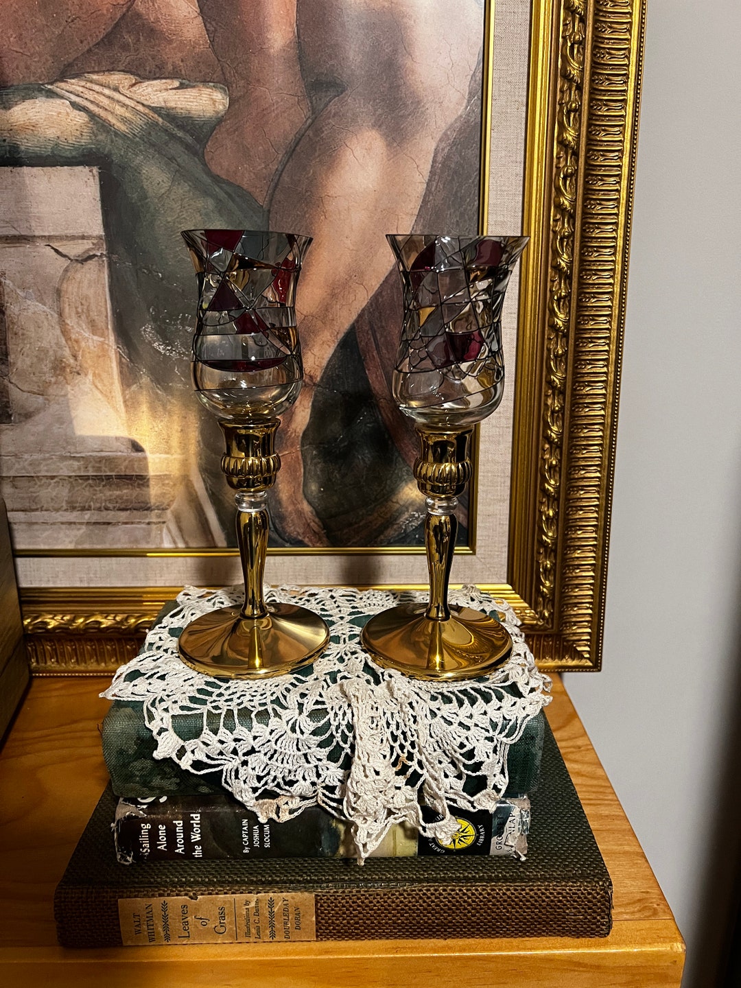 Pair of Mosaic Partylite Stemmed Candle Holders - Etsy