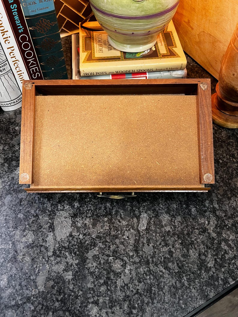 Vintage Mid-century Modern Wooden Desk Valet With Velvet-lined Drawer ...