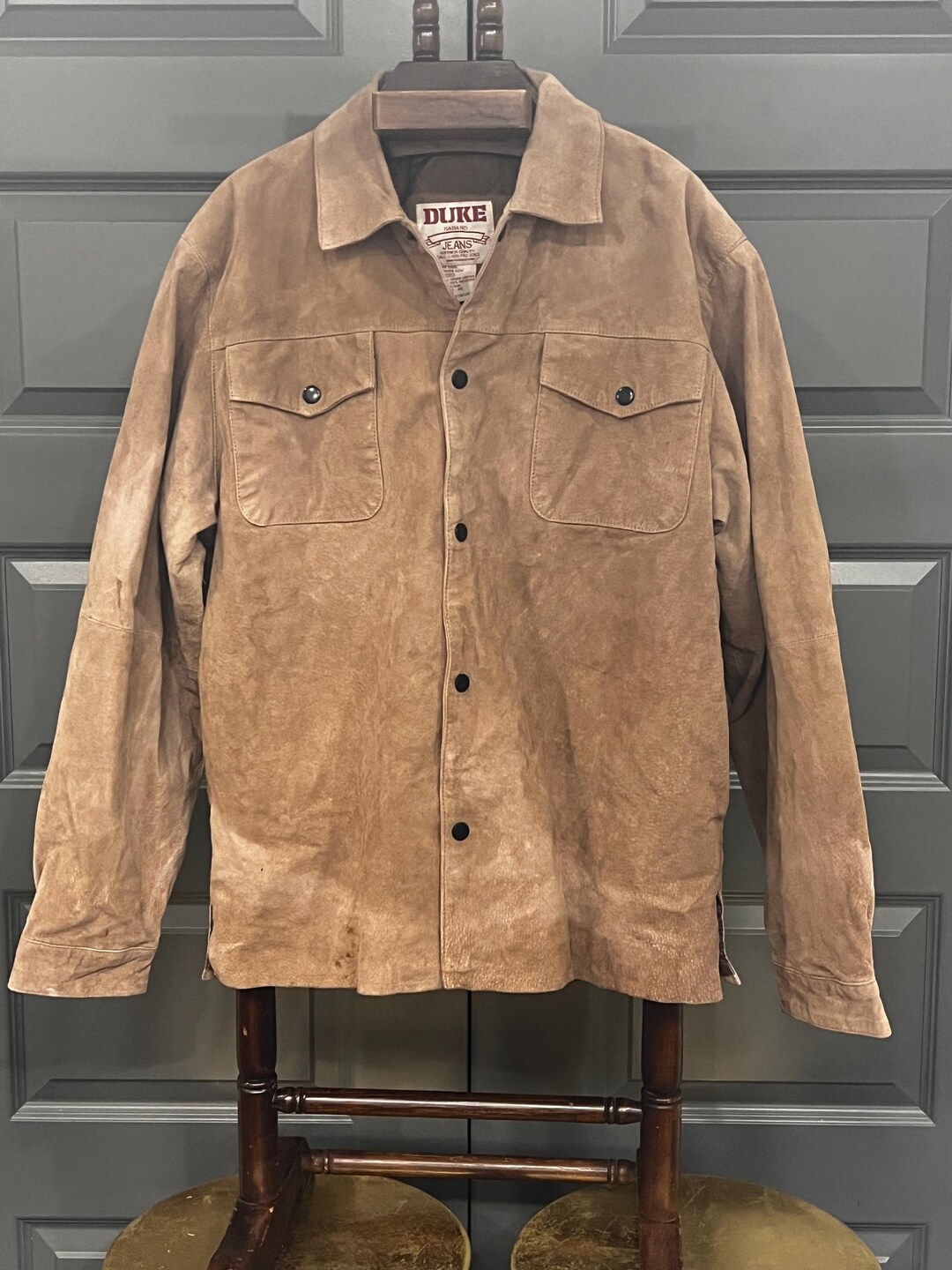 Vintage Duke Haband 100% Leather Snap Shirt Jacket Mens Medium - Etsy