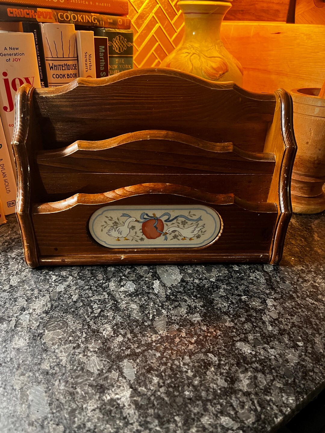 Vintage Wooden Desk Organizer Farmhouse Goose/duck Design Rustic ...