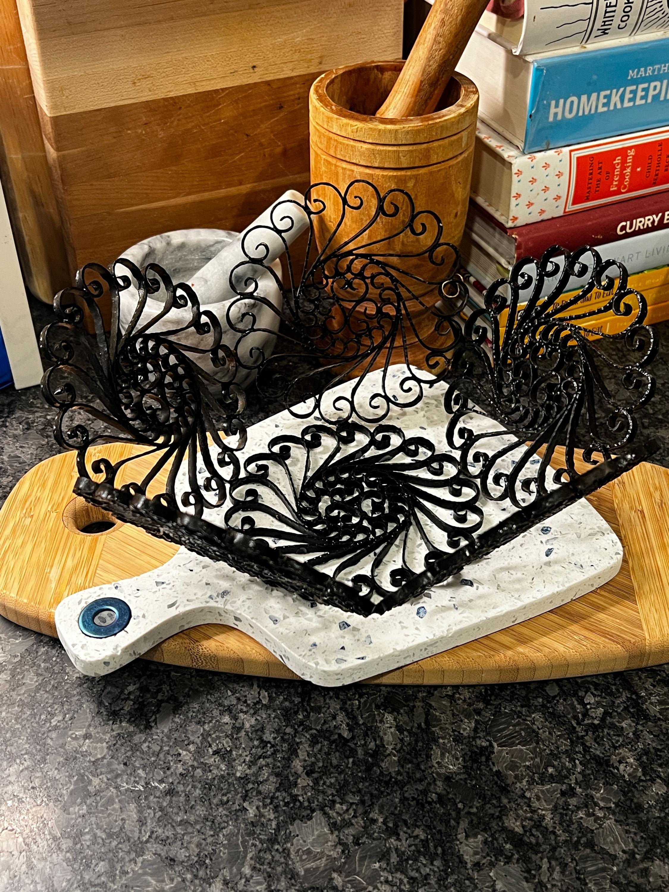 Vintage Mexican Wrought Iron Fruit Basket - Etsy